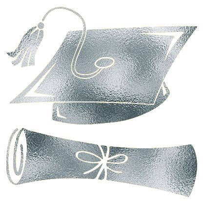 Silver Graduation Cap PrismFoil Tattoo – Tattoo for a week