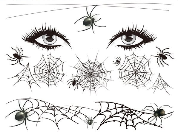 Halloween Spider / Spider Web Face Mask – Tattoo for a week