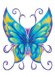Papillon étonnant Paillettes Tattoo – Tattoo for a week