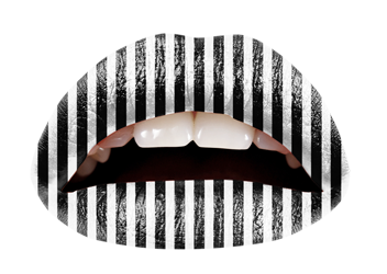 Black & White Stripes Violent Lips (3 Lip Tattoo Sets) – Tattoo for a week