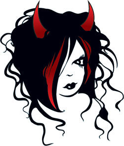 Gothic Devil Girl – Tattoo for a week