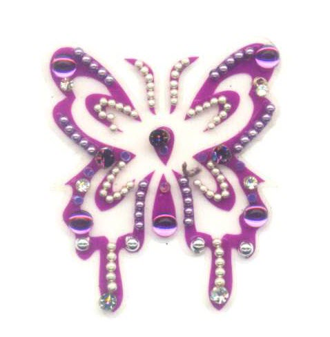 Purple Crystal Butterfly Body Jewel Sticker – Tattoo for a week