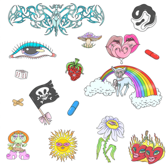 Rave Pack - Tattoonie (16 Tattoos) – Tattoo for a week