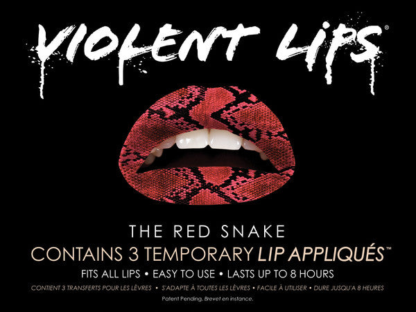 Red Snake Violent Lips (3 Sets Tattoos Lèvres) – Tattoo for a week