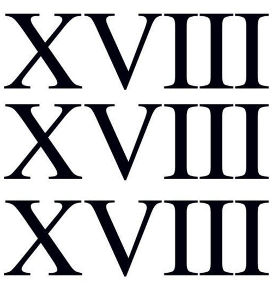 Roman Numeral 18 (Eighteen) Tattoo (3 tattoos) – Tattoo for a week