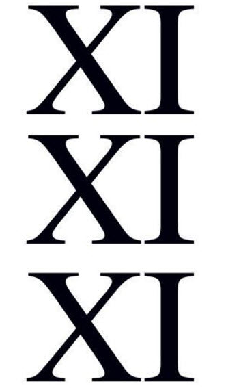 Roman Numeral 11 (Eleven) Tattoo (3 tattoos) – Tattoo for a week