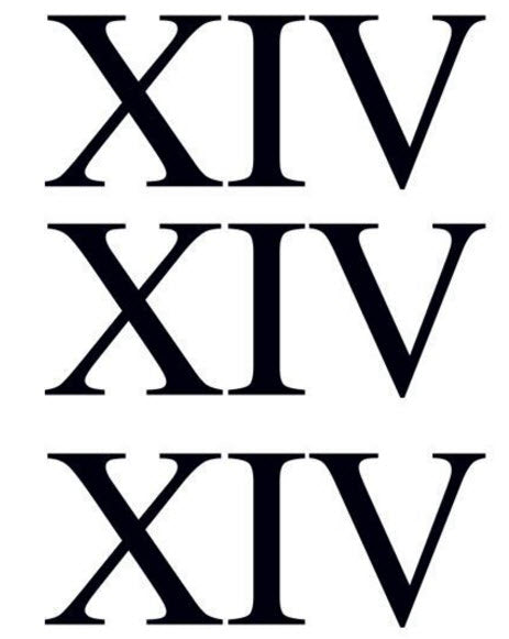 Roman Numeral 14 (Fourteen) Tattoo (3 tattoos) – Tattoo for a week