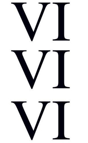 Roman Numeral 6 (Six) Tattoo (3 tattoos) – Tattoo for a week