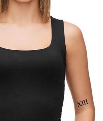 Roman Numeral 13 (Thirteen) Tattoo (3 tattoos) – Tattoo for a week