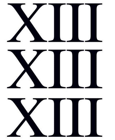 Roman numerals 13 tattoos | Orangetattooshop.com