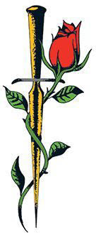 Traditional Rose & Dagger Tattoo – Tattoo for a week