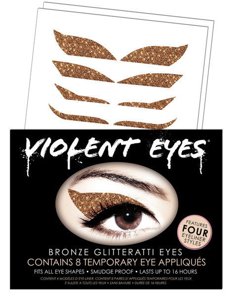 Bronze Glitteratti Violent Eyes (8 Eye Tattoos) – Tattoo for a week