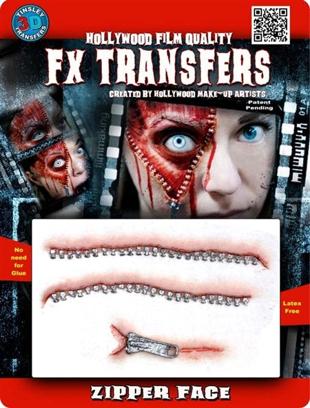 3D FX Transfers "Zipper face" – Tattoo for a week